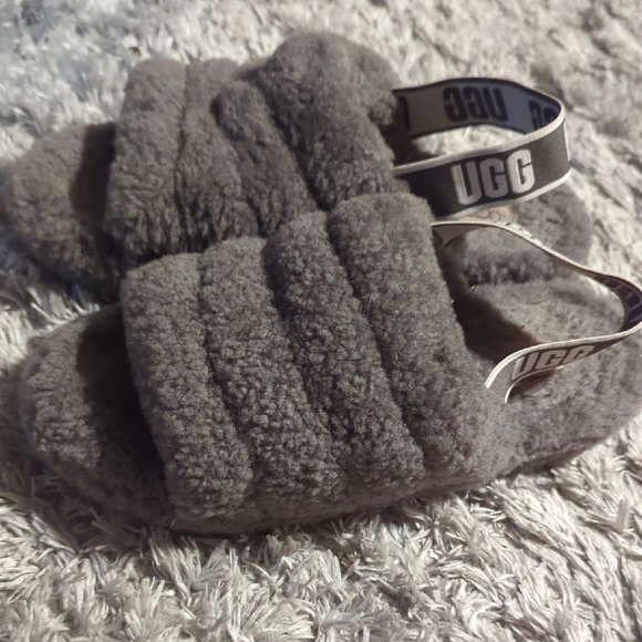 UGG | Shoes | Ugg Charcoal Plush Slippers | Poshmark